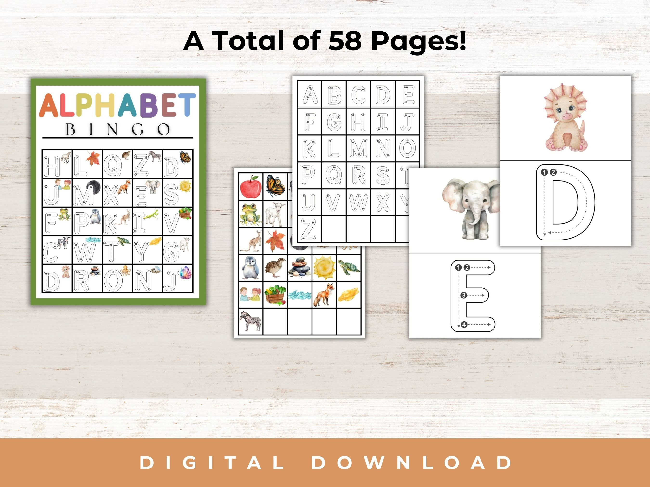 Alphabet Bingo | Picture Alphabet Bingo | Preschool Game | ABC ...