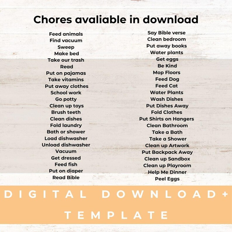 Chore Chart for Children | Preschool Chore Chart | Responsibilities ...