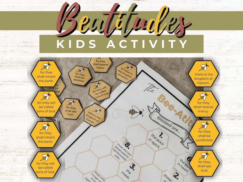 Beatitudes Kids Activity | Coloring Pages | Printable Bible Verse Game ...