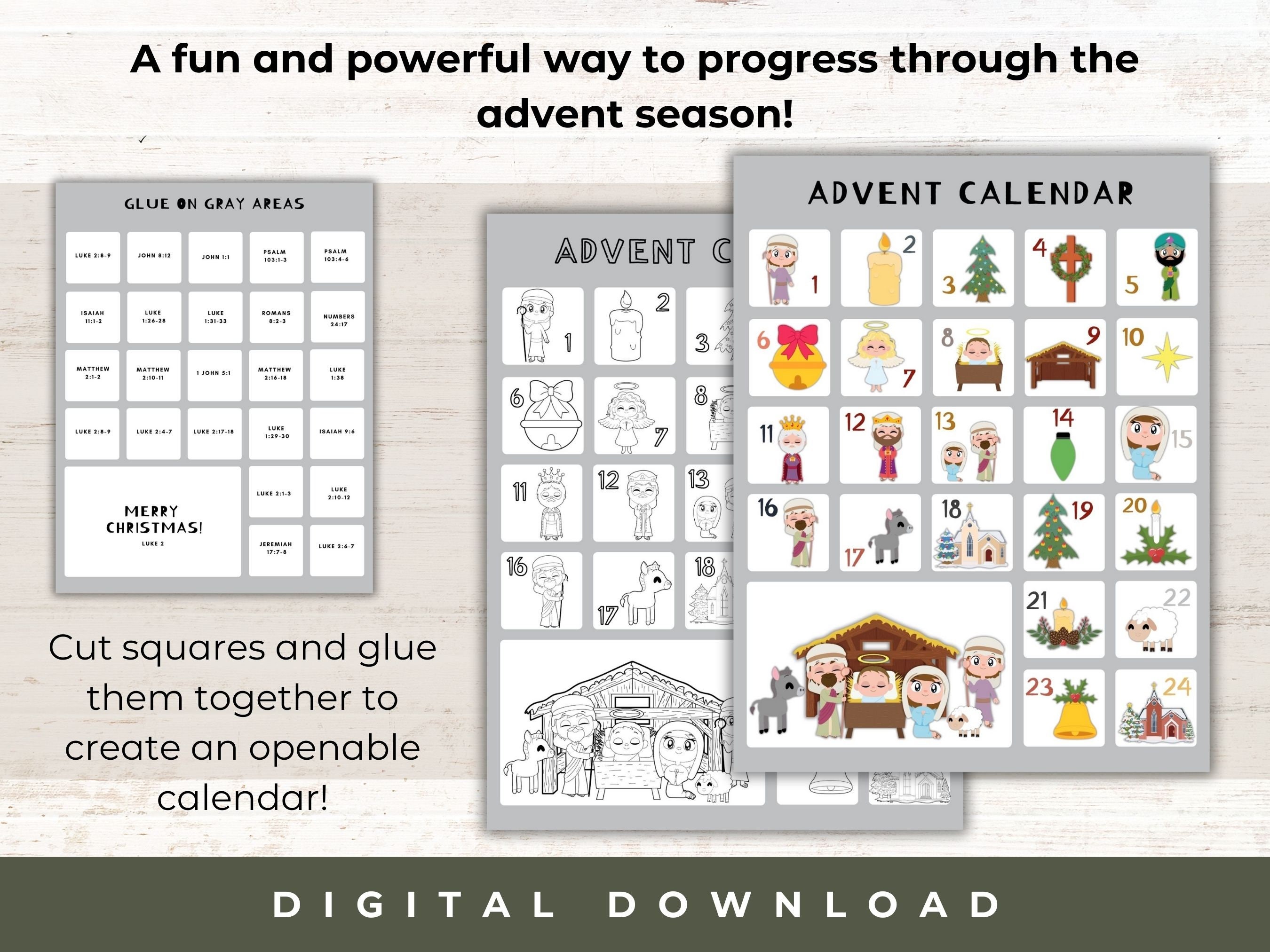 Printable Advent Calendar | Coloring Advent Calendar | Christmas ...