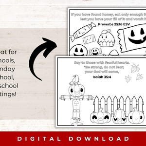 Christian Halloween Coloring Pages: Bible Verse Fall Printables (PDF ...