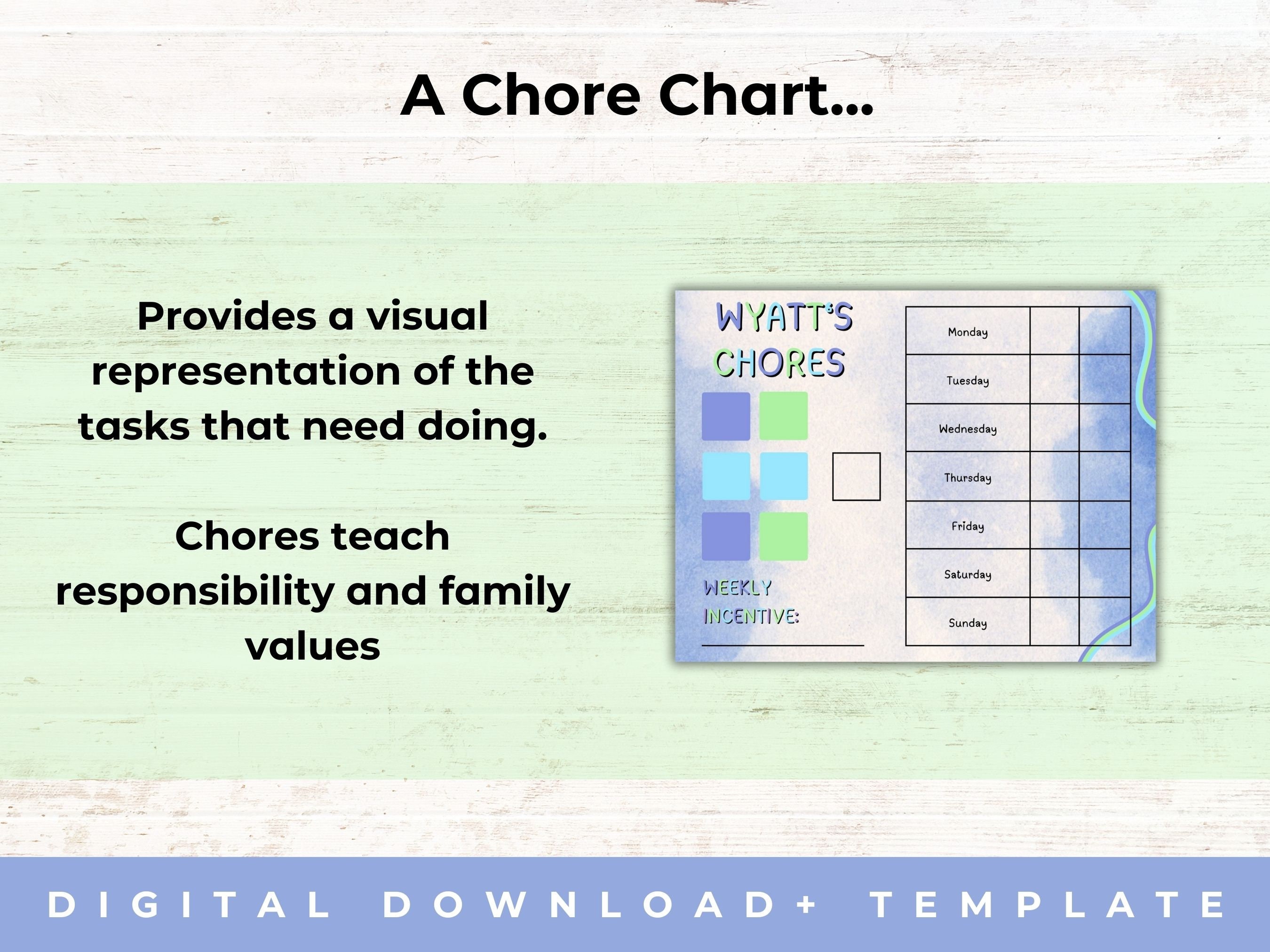 Chore Chart for Children Chore Chart Responsibilities Chart Kids Daily Responsibilities Chart ...
