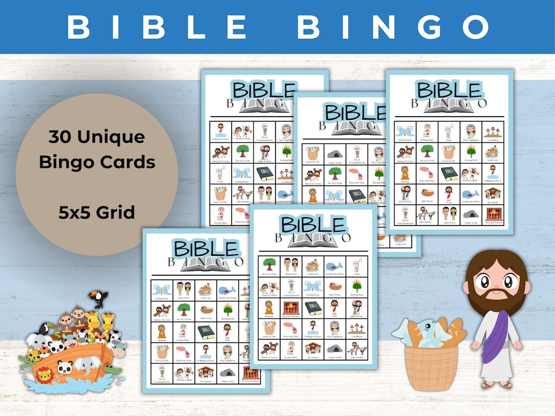 Bible Story Bingo: 30 Unique Cards (PDF Download) - Etsy