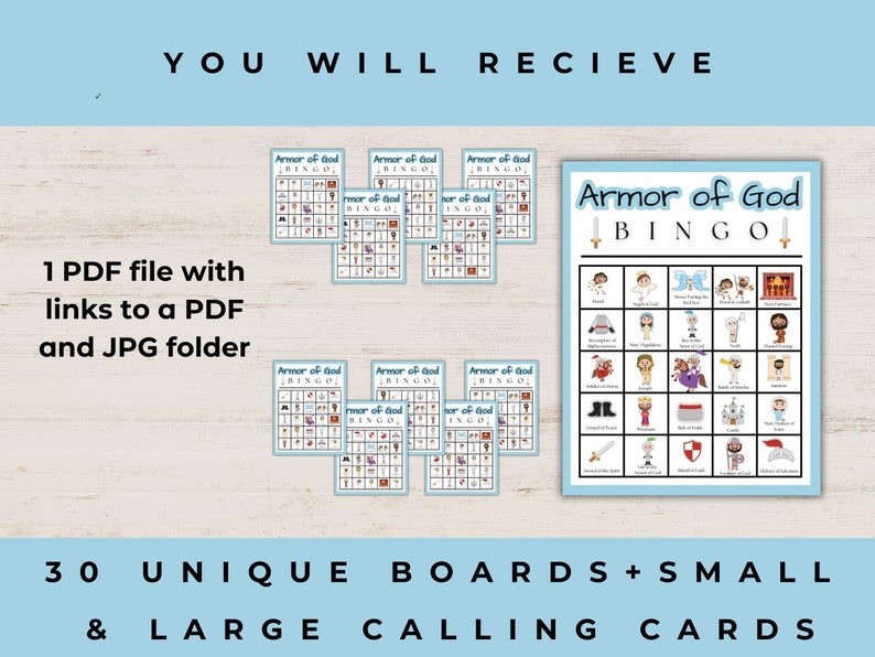 Armor of God Bingo Game: Sunday School Activity (printable) - Etsy