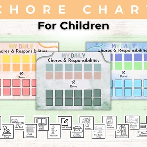 Chore Chart for Children | Preschool Chore Chart | Responsibilities ...