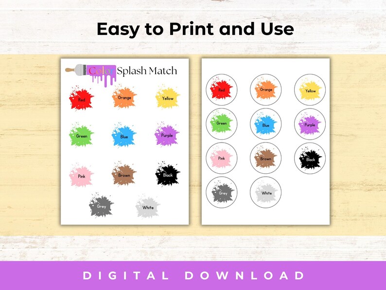 Match the Colors | Preschool Printable | Color Matching Activity ...