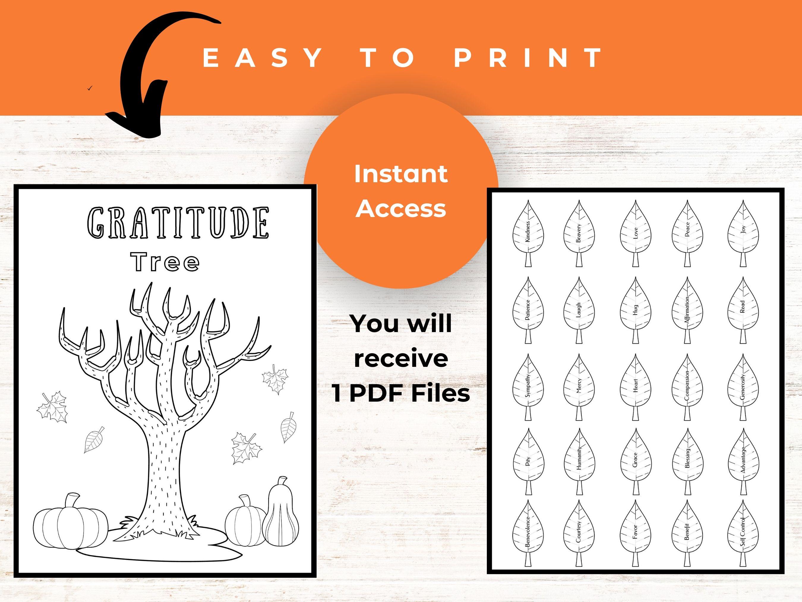 Gratitude Tree | Thankful Leaves | Printable Gratitude Tree ...
