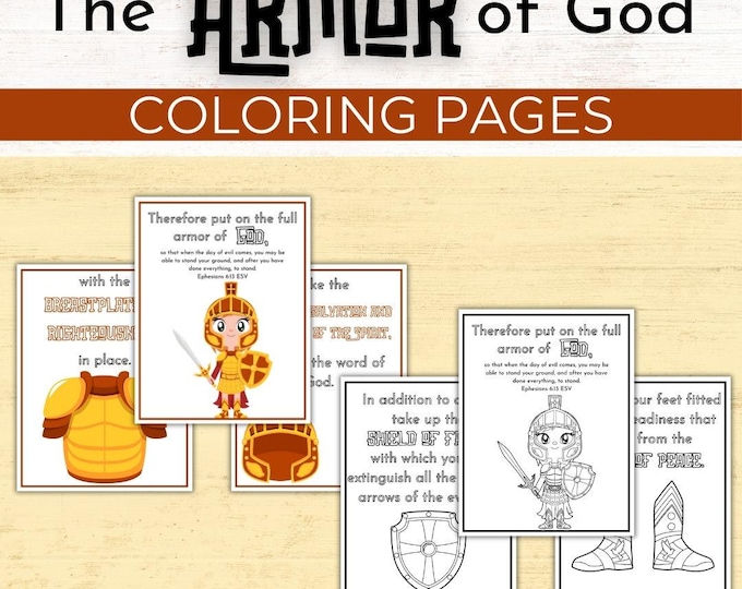 Armor of God Printable Activity, Watercolor, Bible Lesson, Ephesians ...