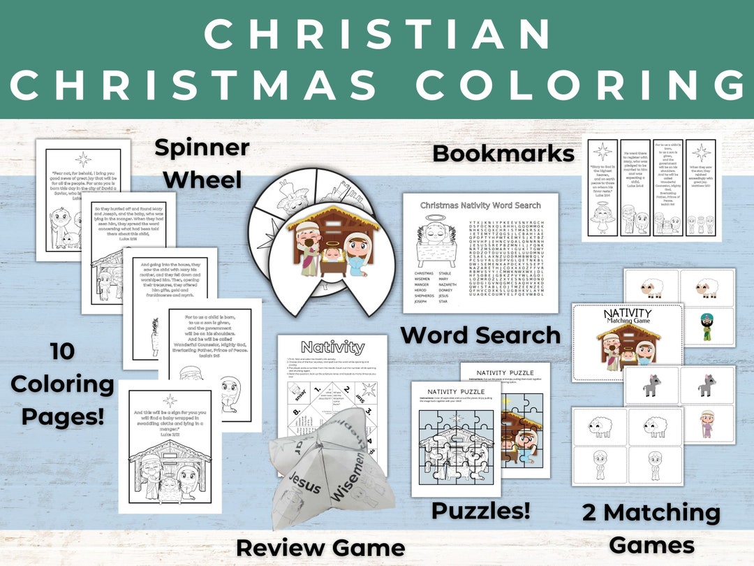 Christian Christmas Nativity Coloring Pages & Activities (digital ...