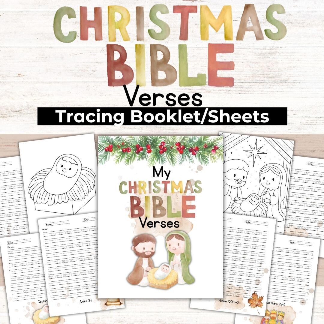 Christmas Bible Verse Handwriting, Tracing, Copywork, PDF - Etsy