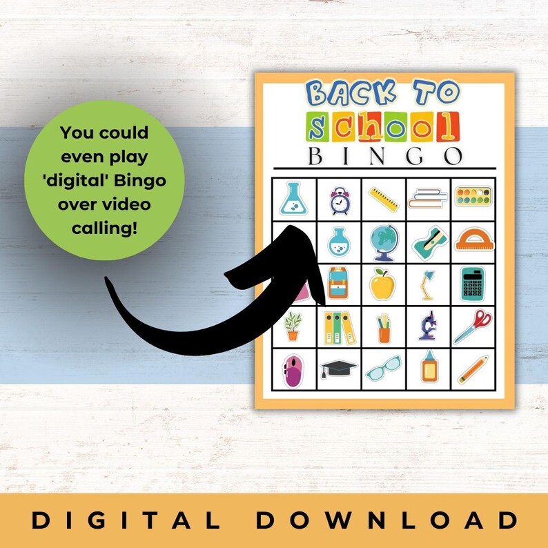 Back to School Bingo | Classroom Bingo Printable | - Etsy