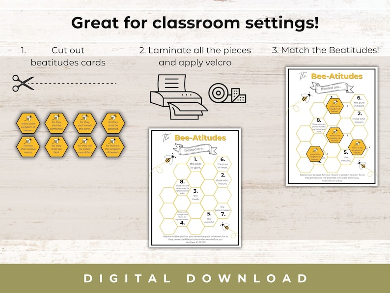 Beatitudes Kids Activity | Coloring Pages | Printable Bible Verse Game ...