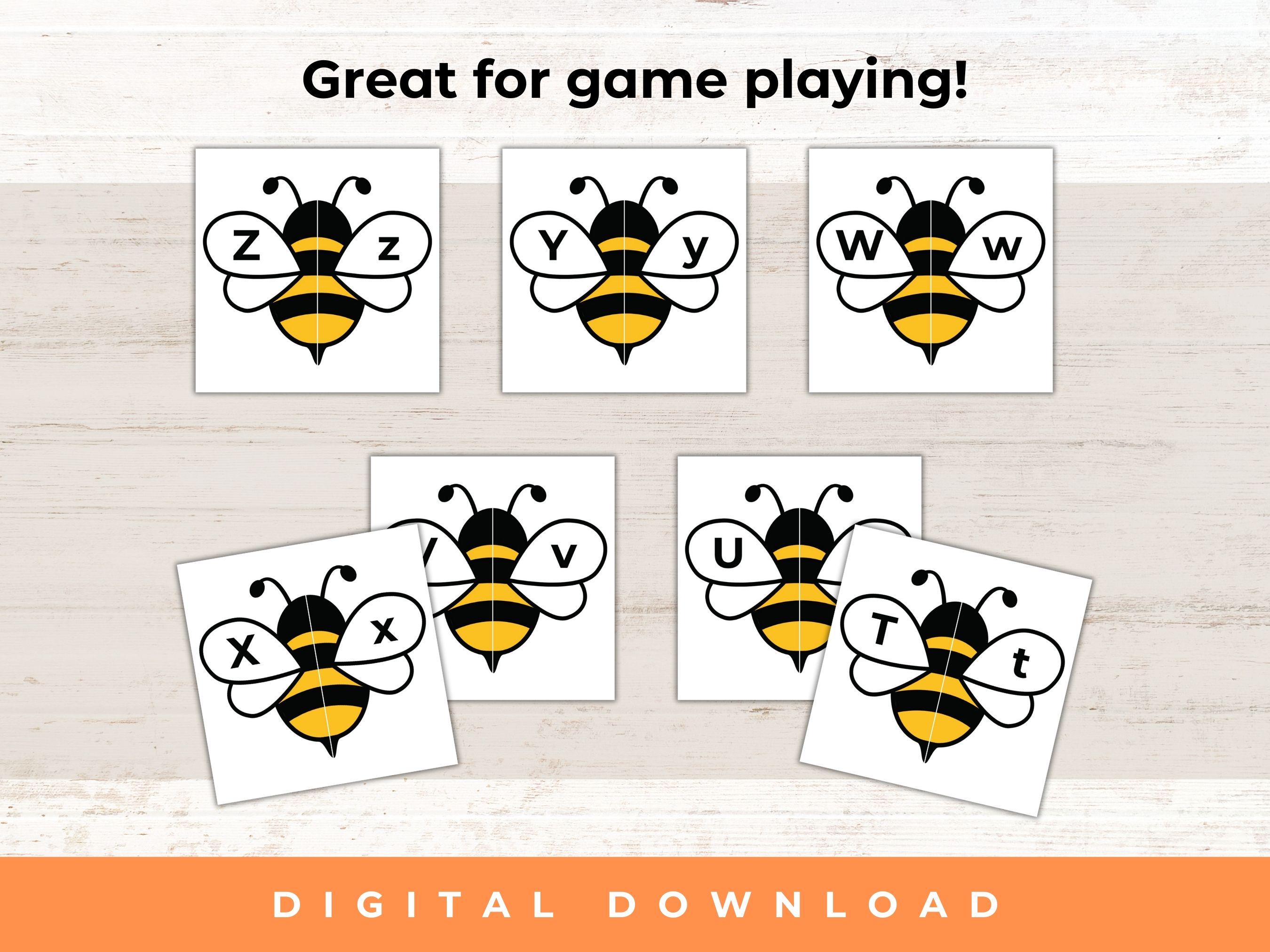 Bee Alphabet Matching Game: Preschool ABC Crafts (PDF) - Etsy