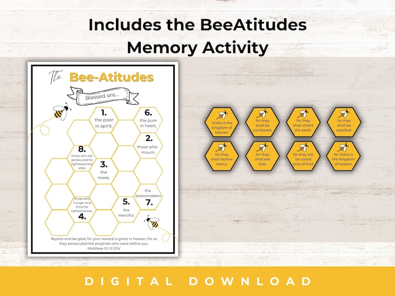 Beatitudes Coloring Pages: Bible Verse Activity (PDF Download) - Etsy