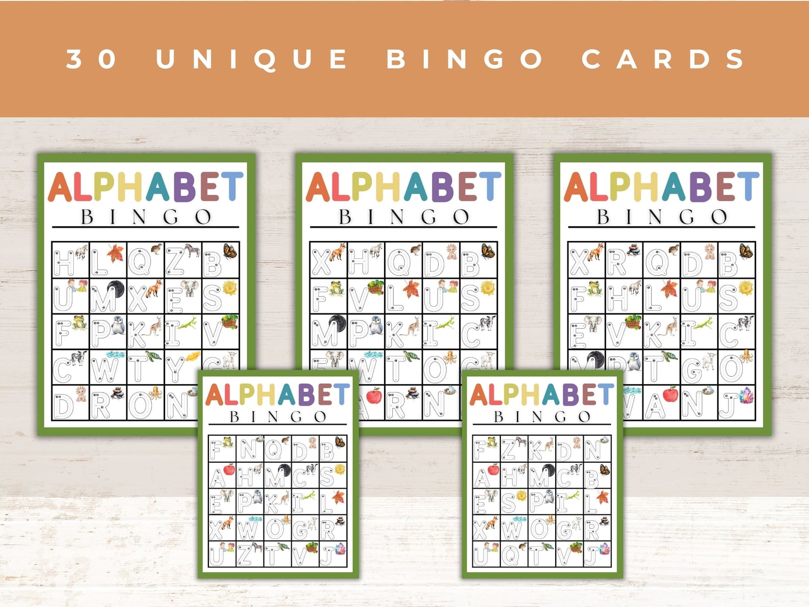 Alphabet Bingo | Picture Alphabet Bingo | Preschool Game | ABC ...