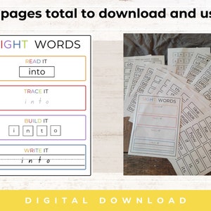 Printable Sight Words: Fry's 100 List, Read Trace Build Write (PDF) - Etsy