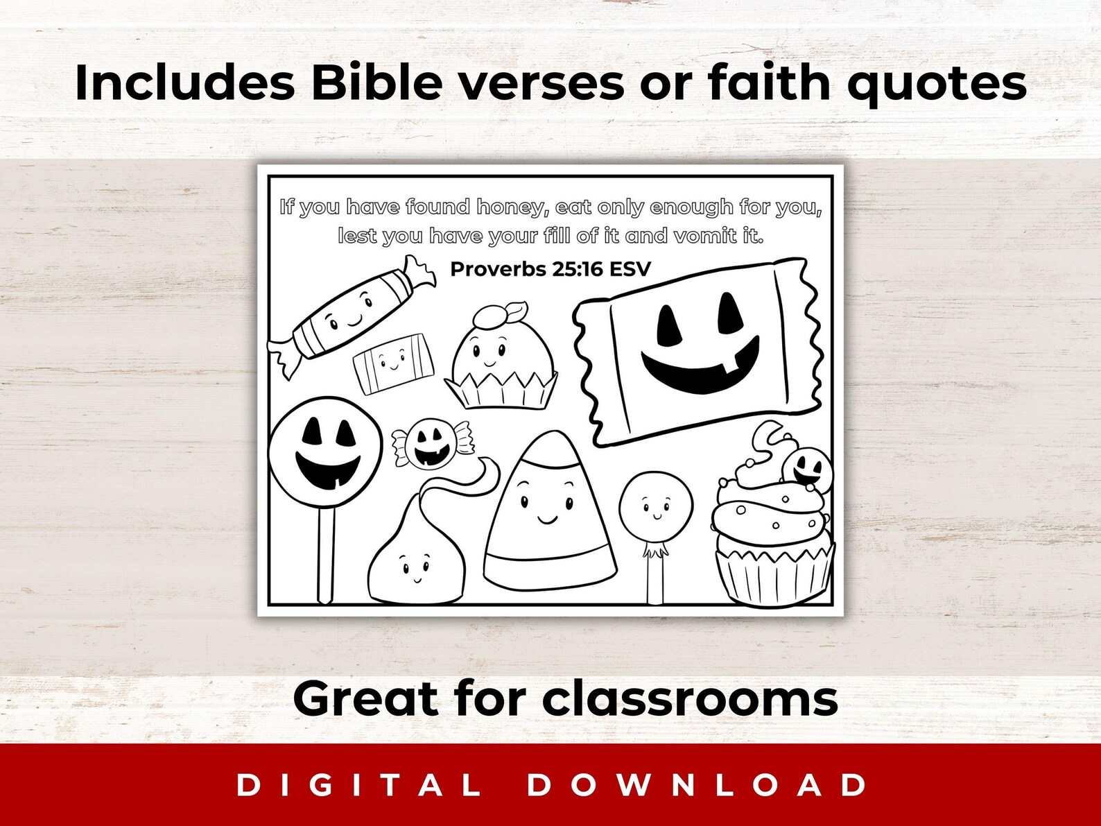 Christian Halloween Coloring Pages: Bible Verse Fall Printables (PDF ...