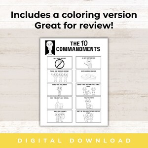 10 Commandments Printable | Bible Printable | 10 Commandments Coloring ...