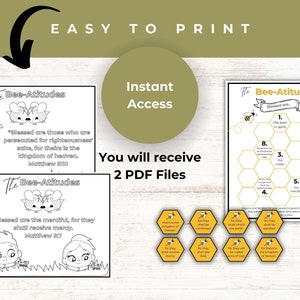 Beatitudes Kids Activity | Coloring Pages | Printable Bible Verse Game ...