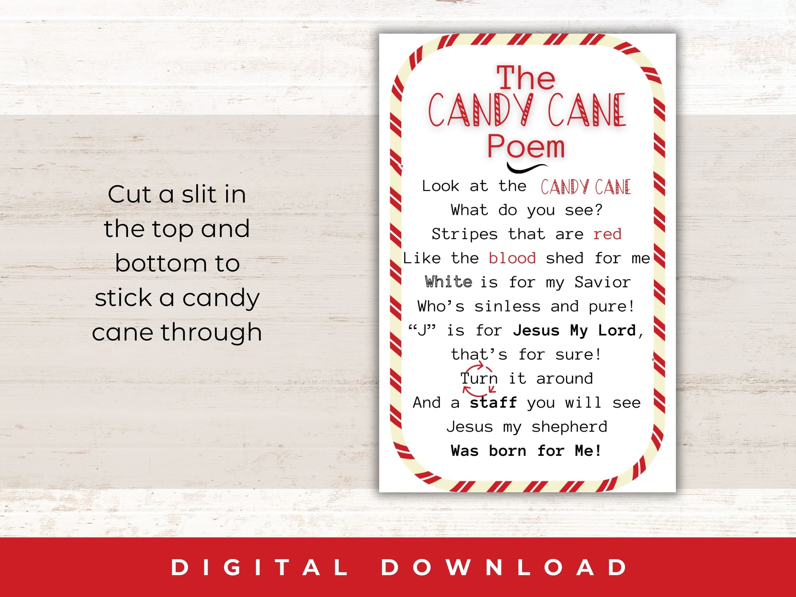 Candy Cane Poem | Candy Cane Tag | Candy Cane Gift | Candy Cane ...