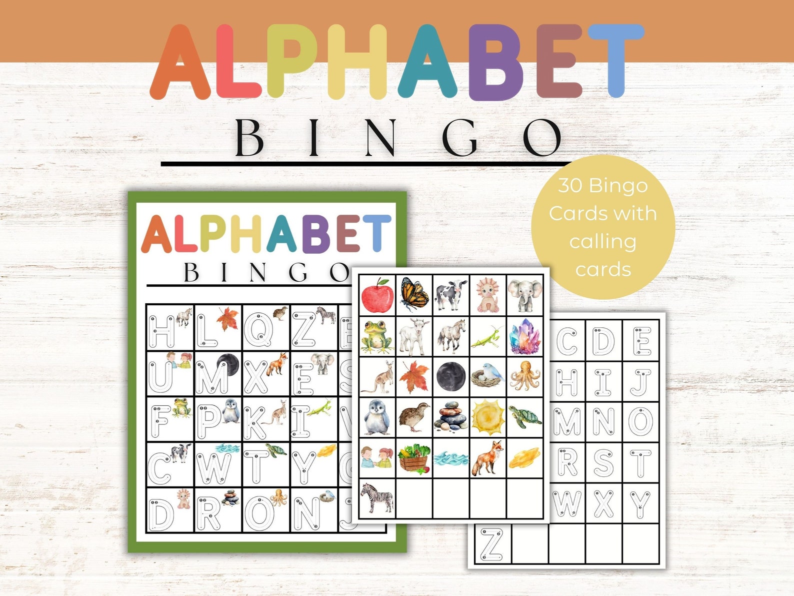 Alphabet Bingo | Picture Alphabet Bingo | Preschool Game | ABC ...