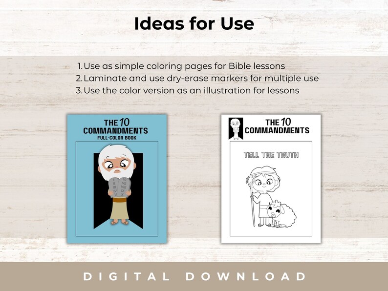 10 Commandments Coloring Pages | Bible Activities |sunday School Craft ...