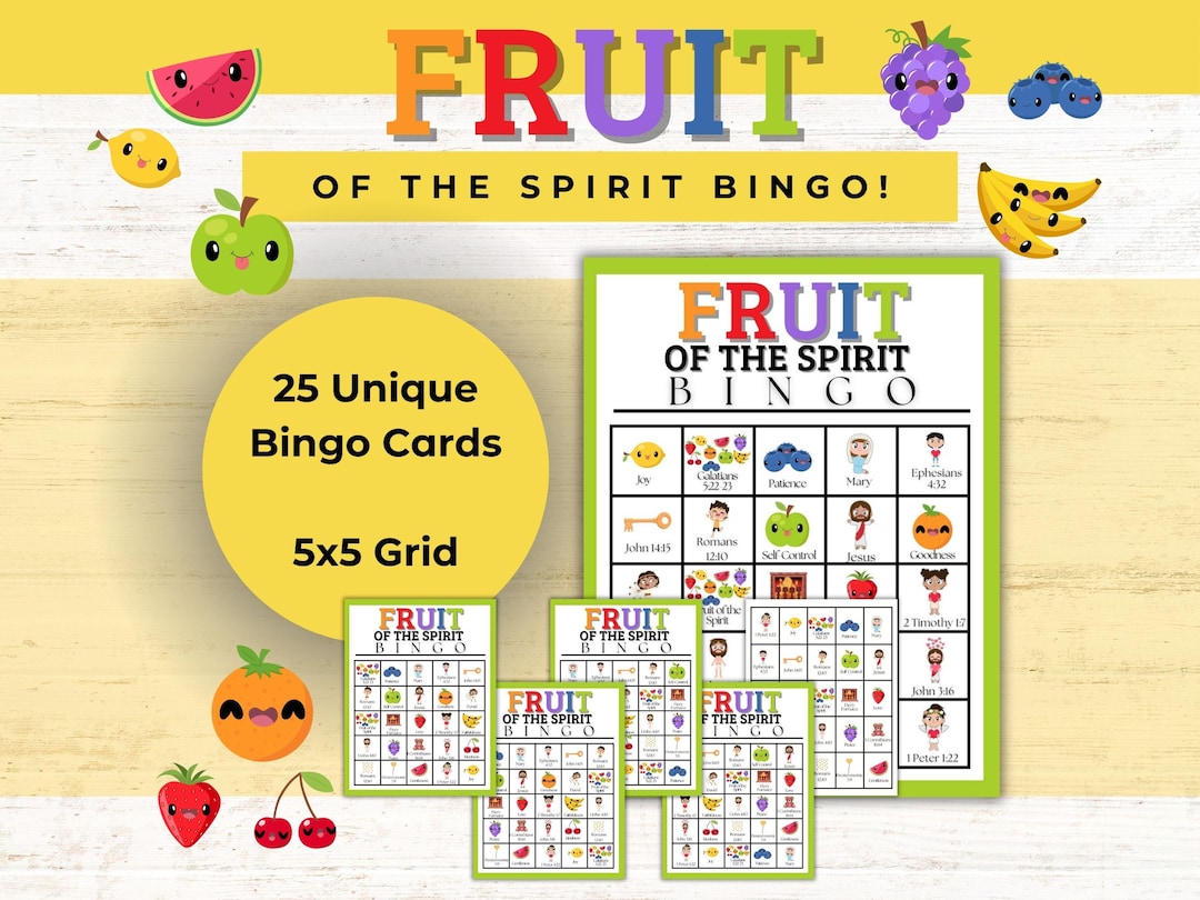 Fruit of the Spirit Bingo: Sunday School Printable (instant Download ...