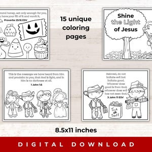 Christian Halloween Coloring Pages: Bible Verse Fall Printables (PDF ...