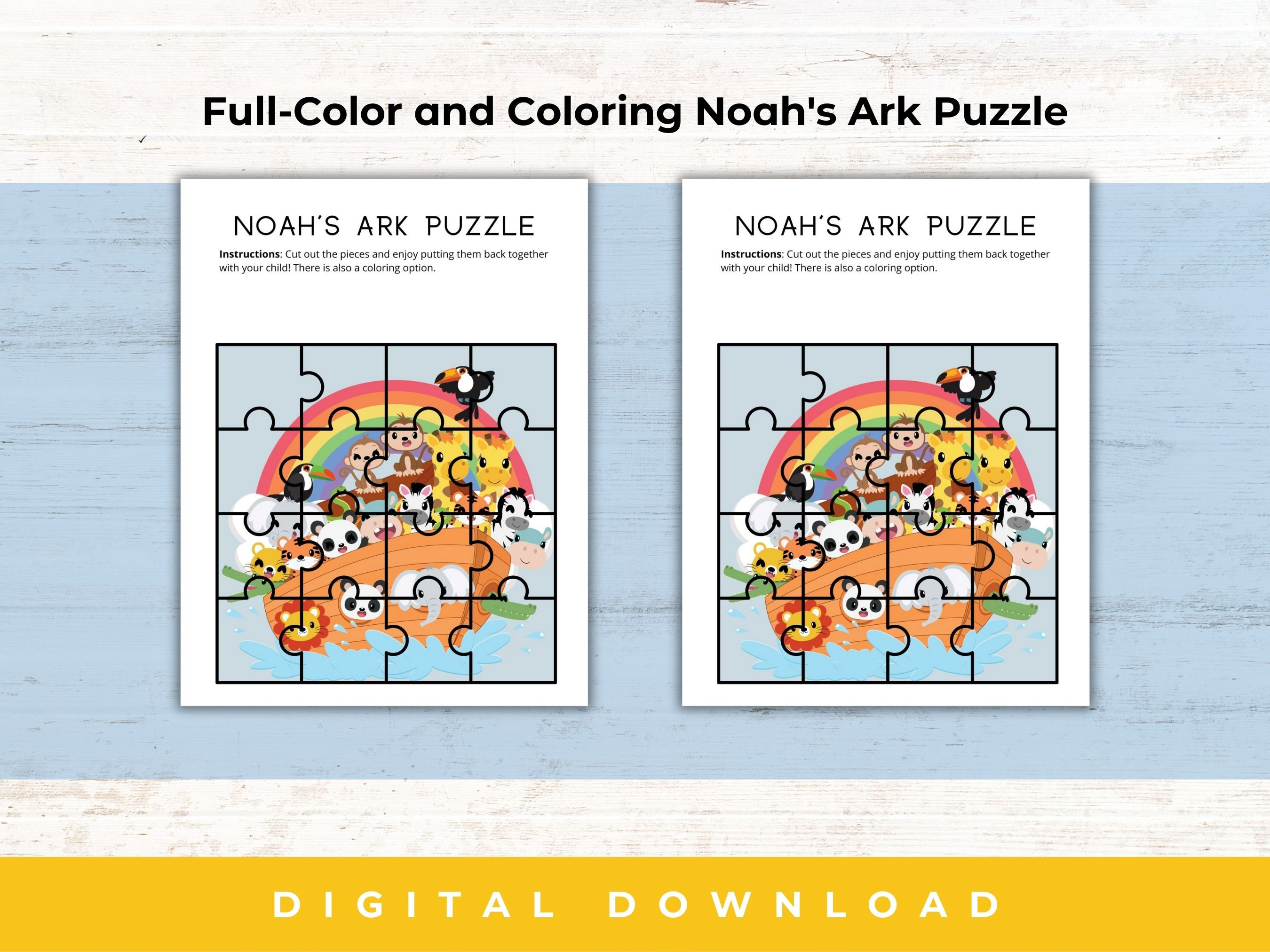 Noah's Ark Printables: Bible Story Activities (PDF Download) - Etsy