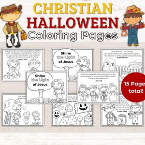 Christian Halloween Coloring Pages: Bible Verse Fall Printables (PDF ...