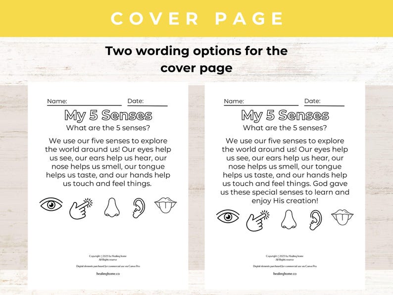 My 5 Senses Worksheets | Preschool | Kindergarten | Printable ...