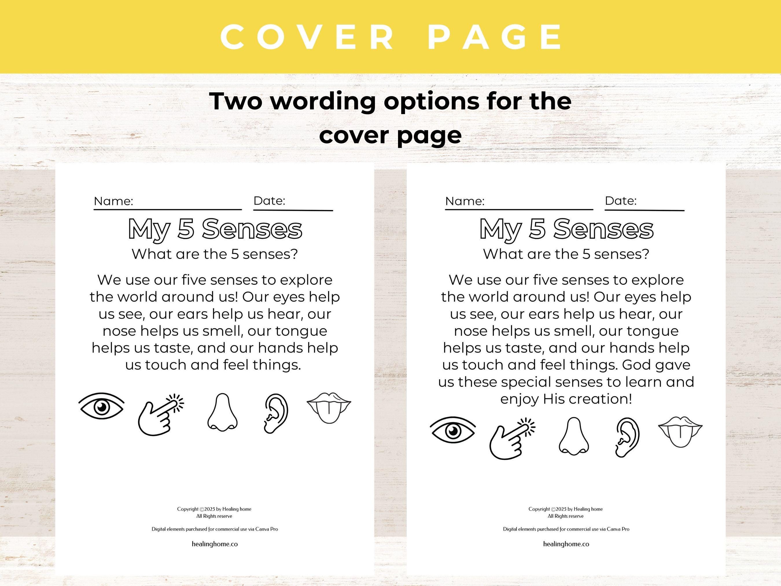 My 5 Senses Worksheets | Preschool | Kindergarten | Printable ...
