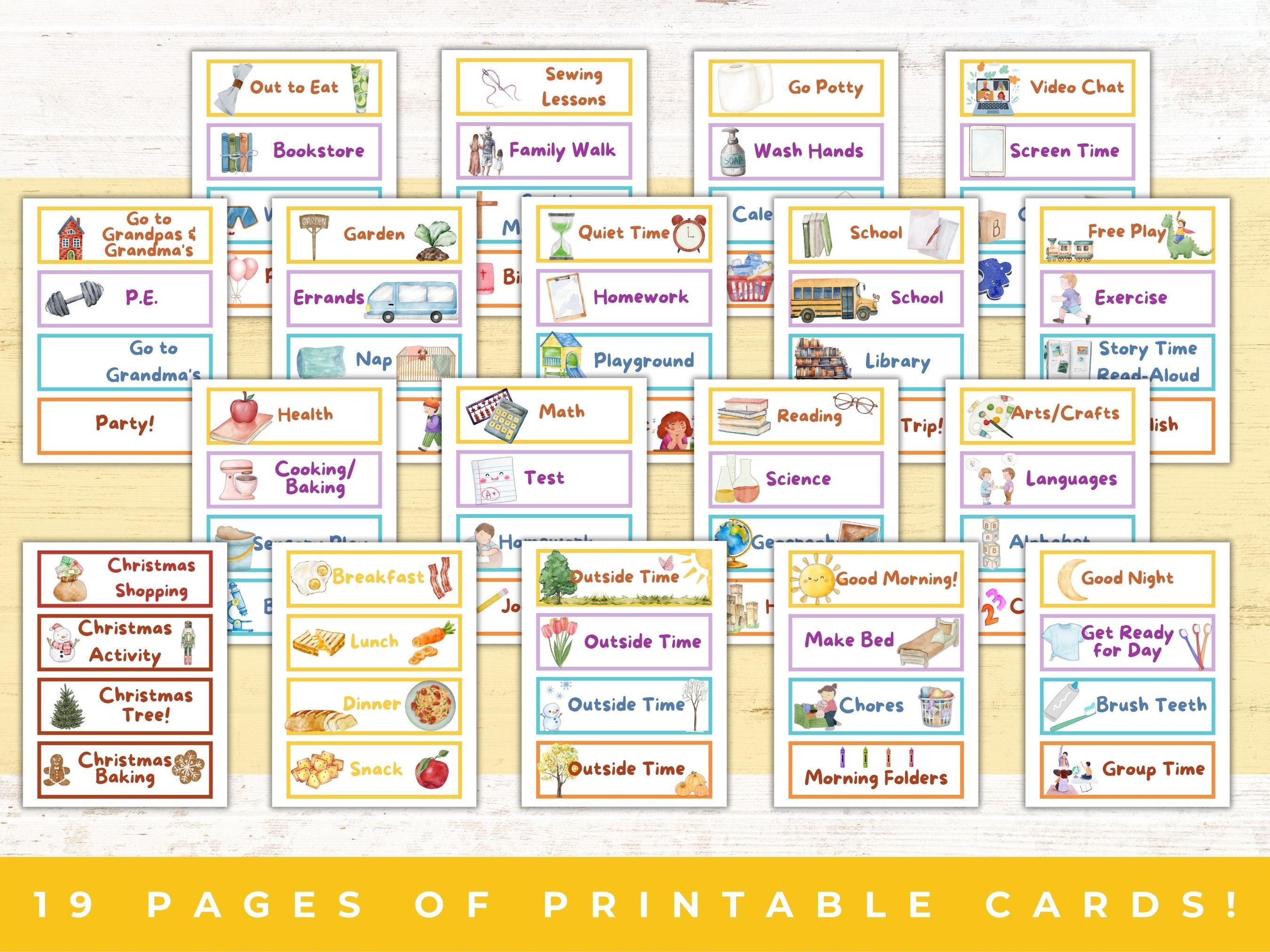 Schedule Cards Visual Schedule Cards Routine Cards Visual Schedule ...