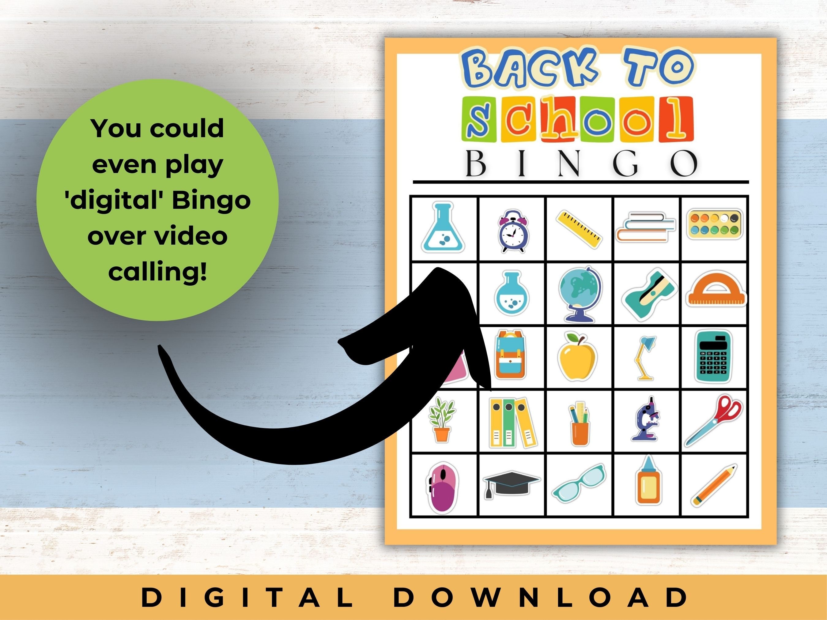 Back to School Bingo | Classroom Bingo Printable | - Etsy