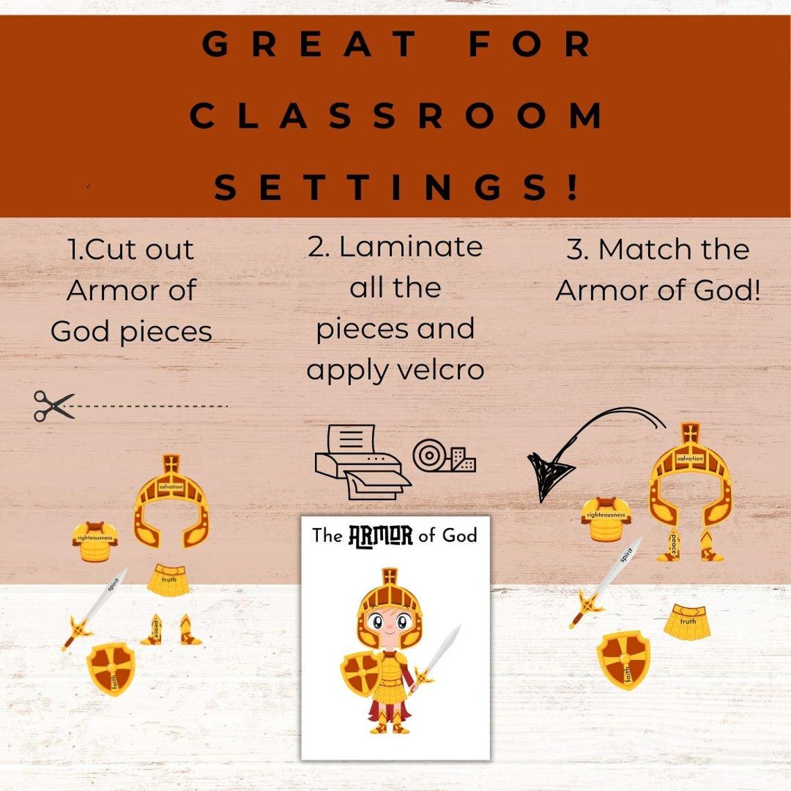 Armor of God Activity: Preschool Printable (digital Download) - Etsy