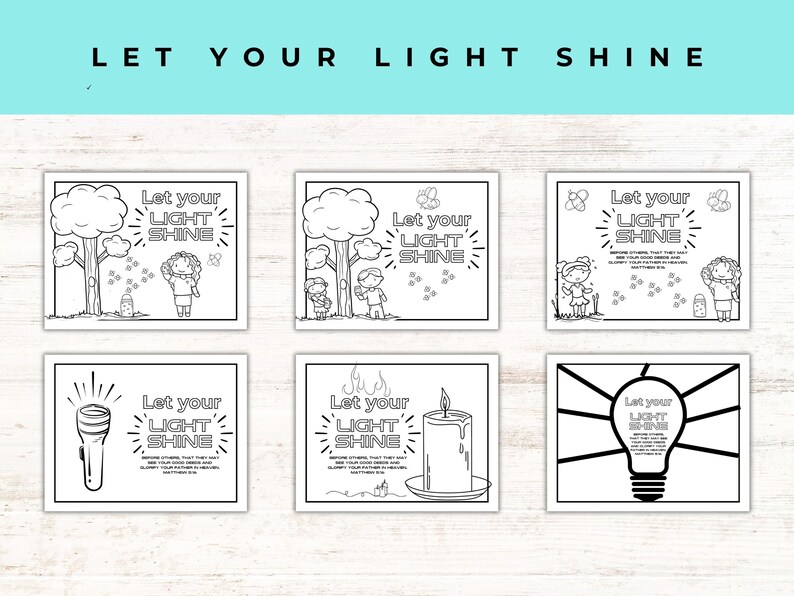 Let Your Light Shine Coloring Page | Matthew 5:16 | Sunday School ...