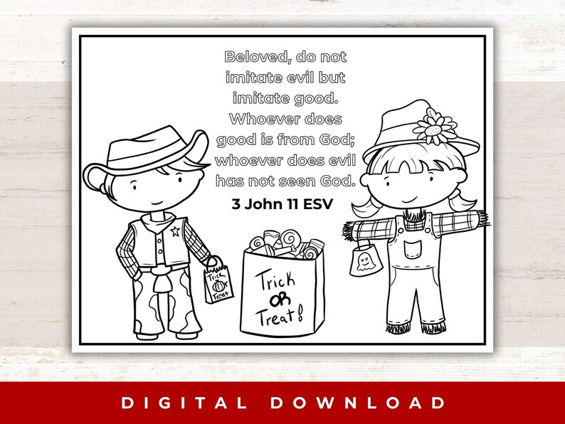Christian Halloween Coloring Pages: Bible Verse Fall Printables (PDF ...