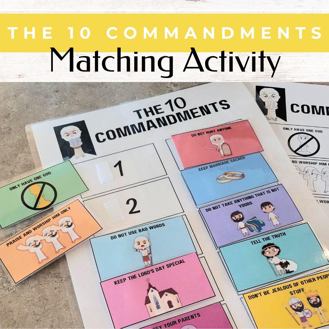 10 Commandments Printable | Bible Memory Game (PDF Download) - Etsy