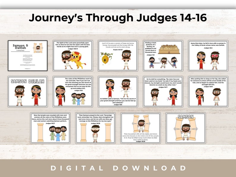 Samson and Delilah | Coloring Pages | Samson Craft | Bible Story Crafts ...