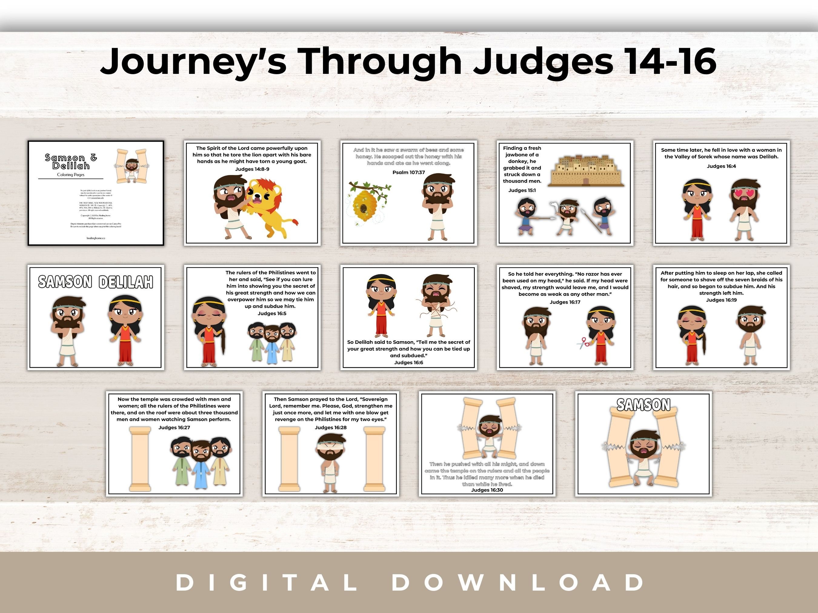 Samson and Delilah | Coloring Pages | Samson Craft | Bible Story Crafts ...