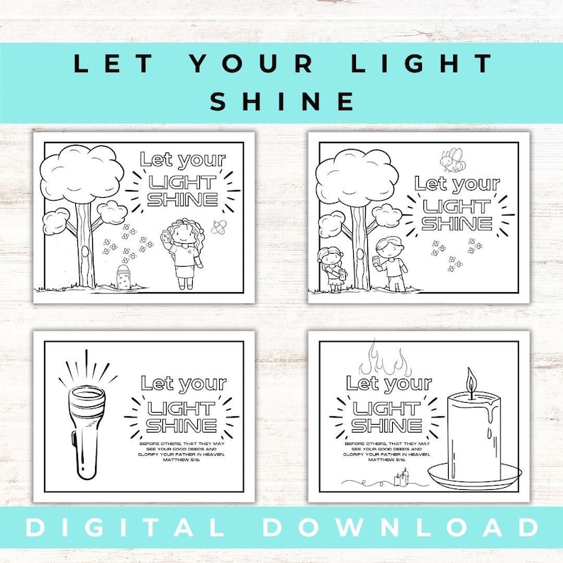 Let Your Light Shine Coloring Page | Matthew 5:16 | Sunday School ...