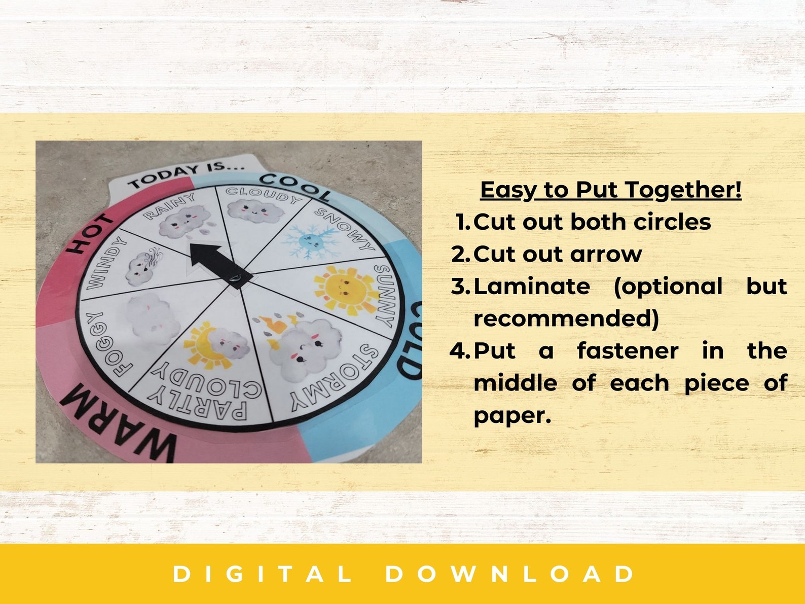 Weather Wheel | Printable Weather Wheel | Preschool Weather | Weather ...