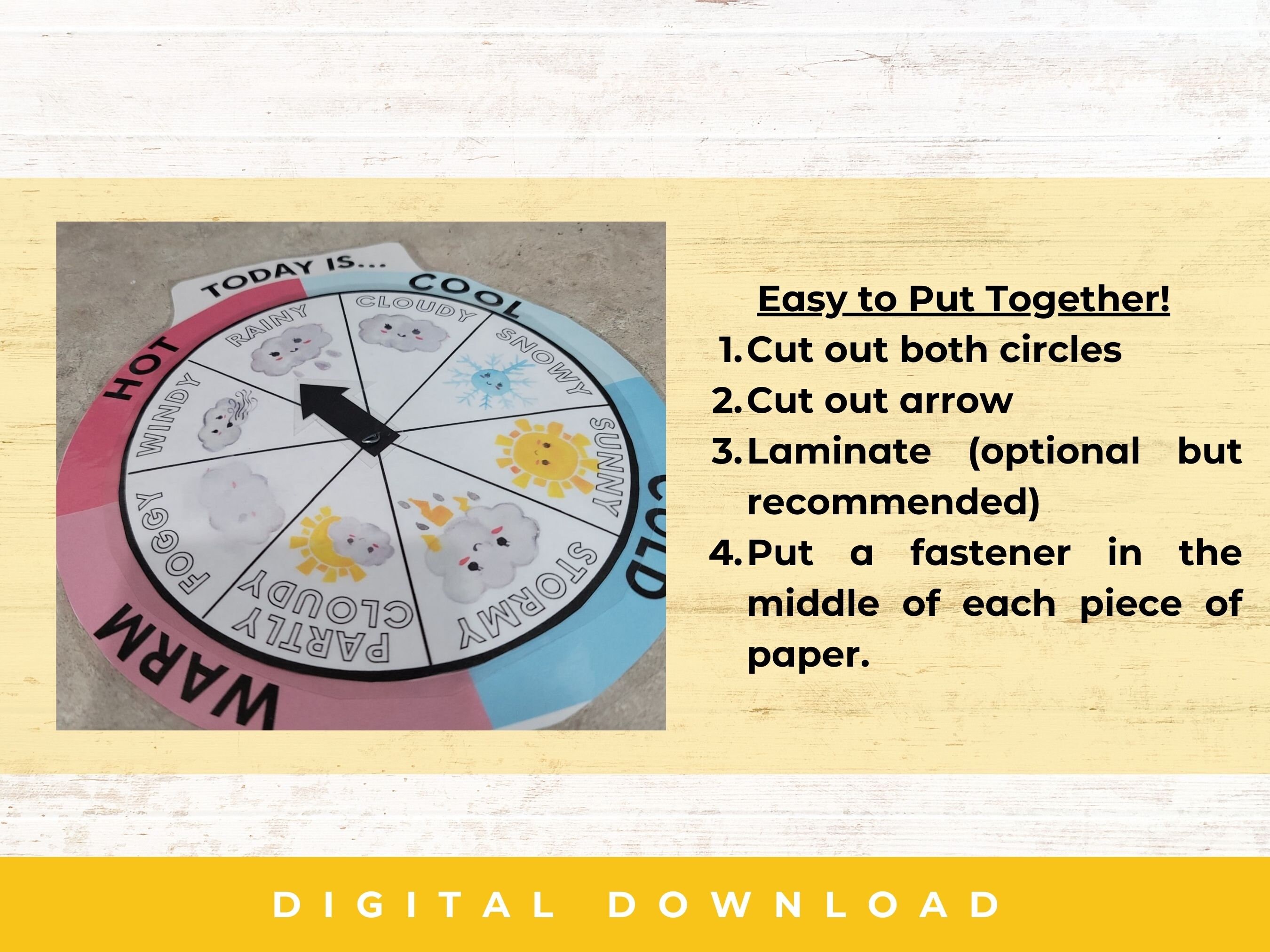 Weather Wheel | Printable Weather Wheel | Preschool Weather | Weather ...