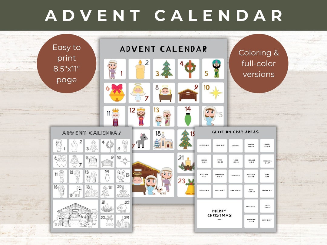 Printable Advent Calendar Coloring Advent Calendar Christmas Coloring ...