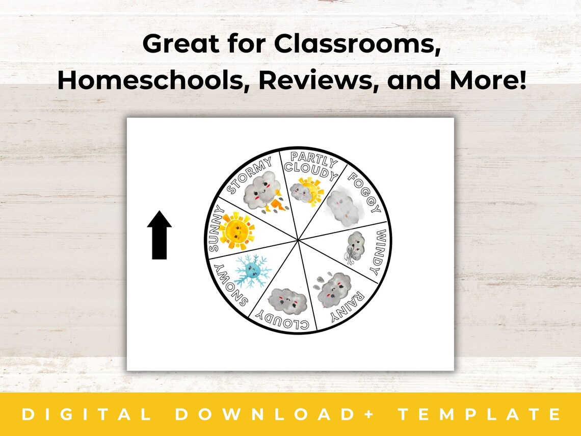Weather Wheel Printable Weather Wheel Preschool Weather Weather Station ...