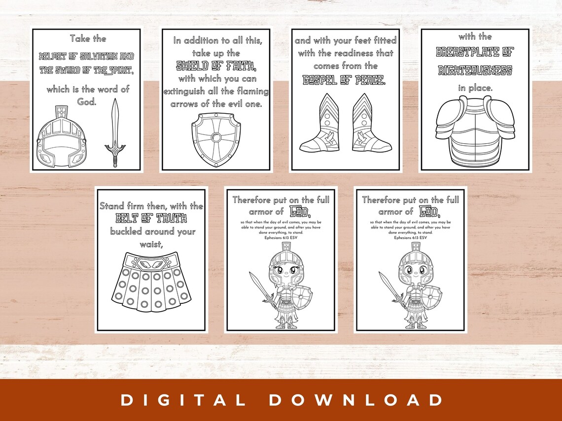 Armor of God Coloring Pages Armor of God Printable Sunday School ...