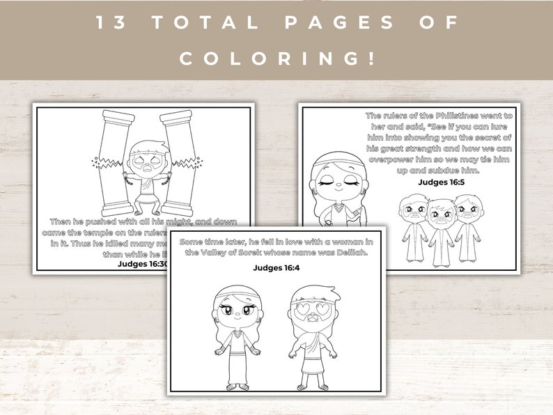 Samson and Delilah | Coloring Pages | Samson Craft | Bible Story Crafts ...