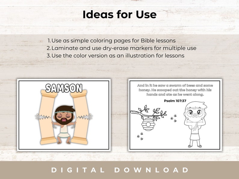 Samson and Delilah | Coloring Pages | Samson Craft | Bible Story Crafts ...