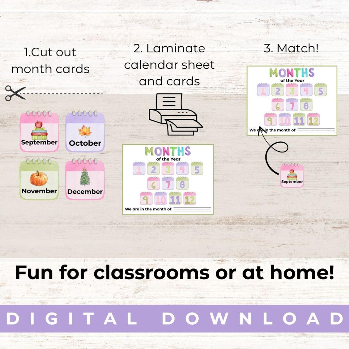 Months of the Year Printable | Matching Game | Memory Game | Homeschool ...