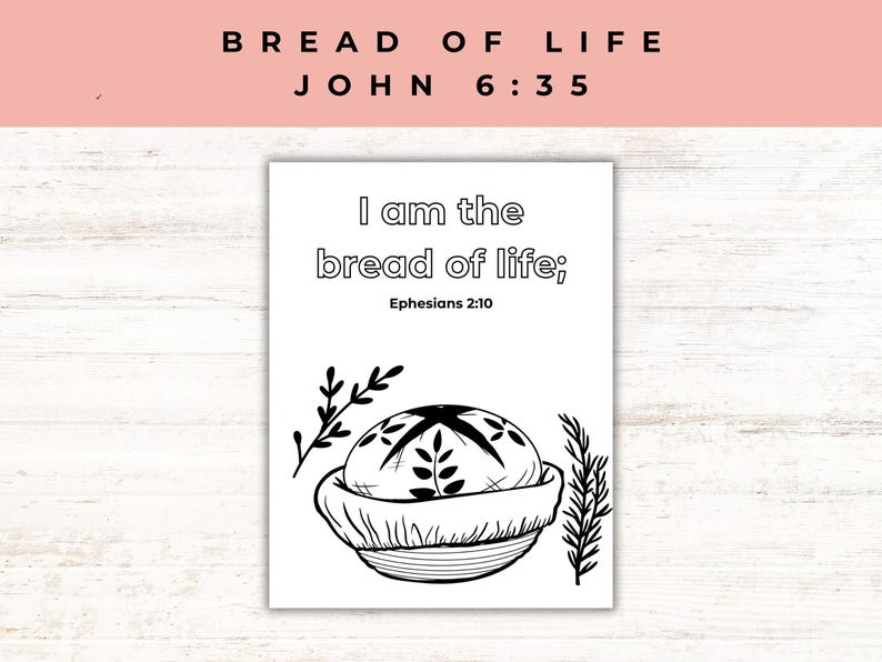 Bread of Life Coloring Page: Bible Sunday School (PDF) - Etsy